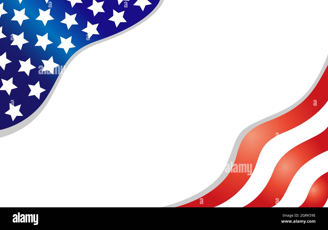 Abstract USA flag wave pattern frame border with empty space for your ...