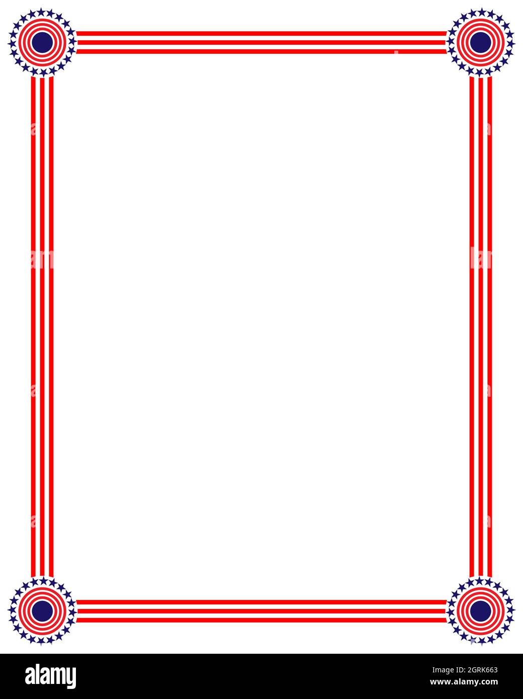 American abstract flag symbols border frame design template with empty ...
