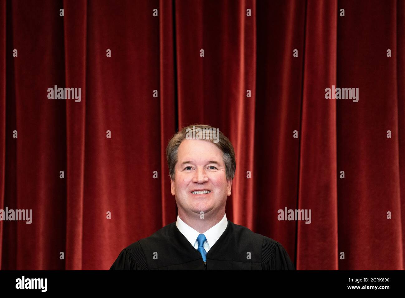 Associate Justice Brett Kavanaugh stands during a group photo of the ...
