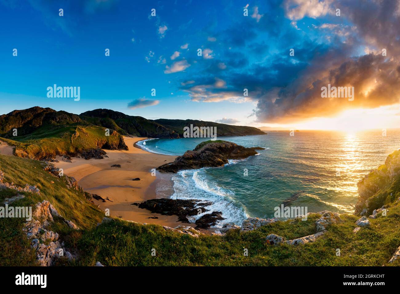Sunset at the Murder Hole at Boyeeghter Bay , Melmore Head, Rosguill ...