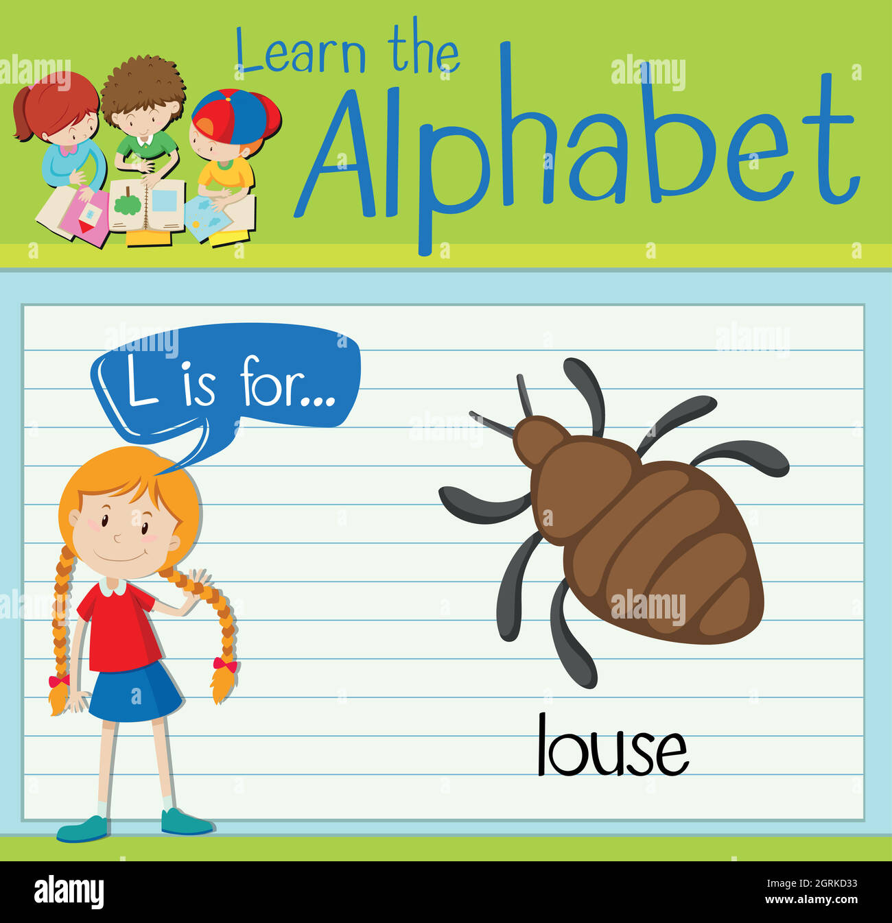 Flashcard letter L is for louse Stock Vector Image & Art - Alamy