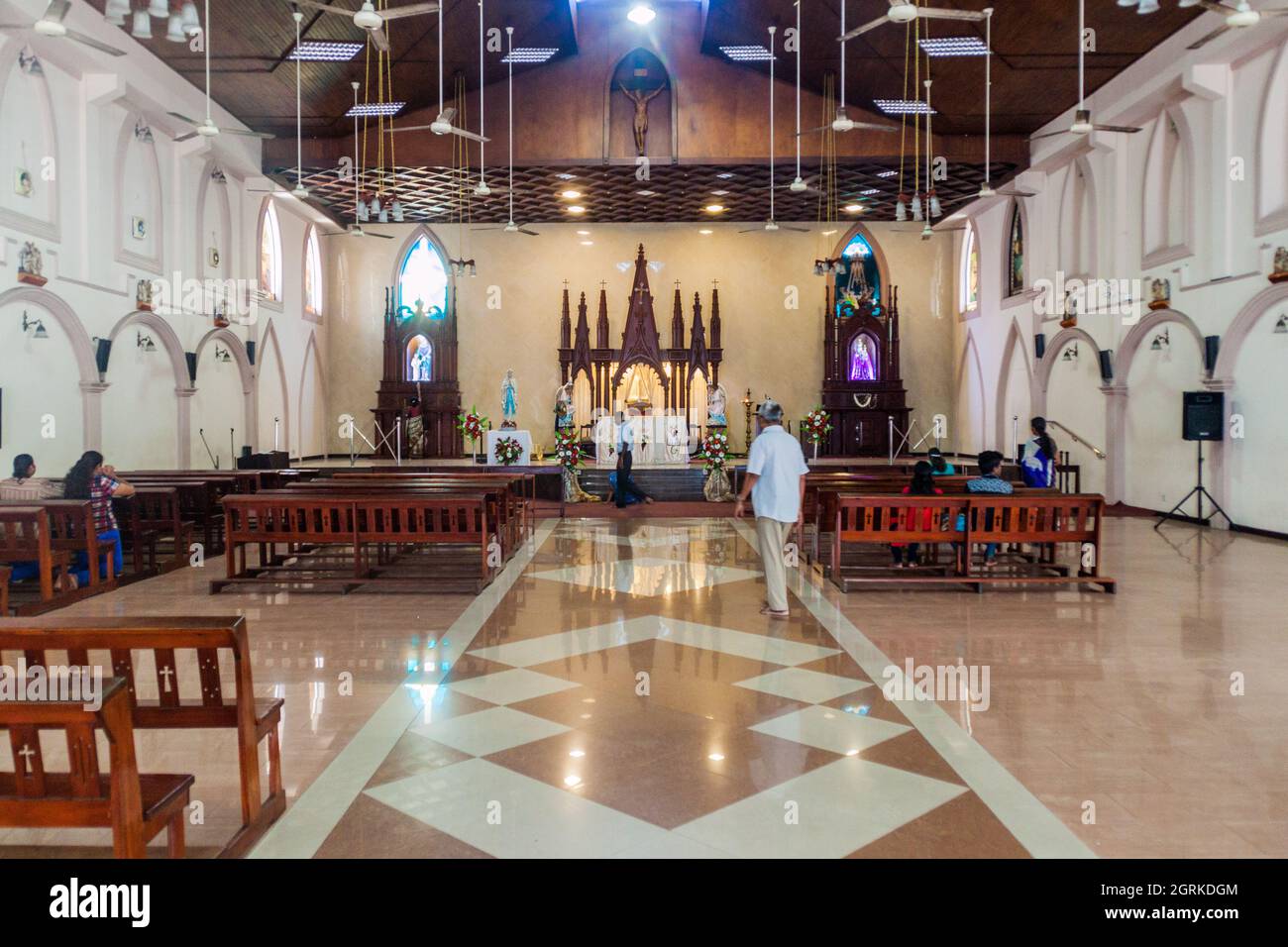 COLOMBO, SRI LANKA - JULY 26, 2016: Interior of St Peter's church in ...