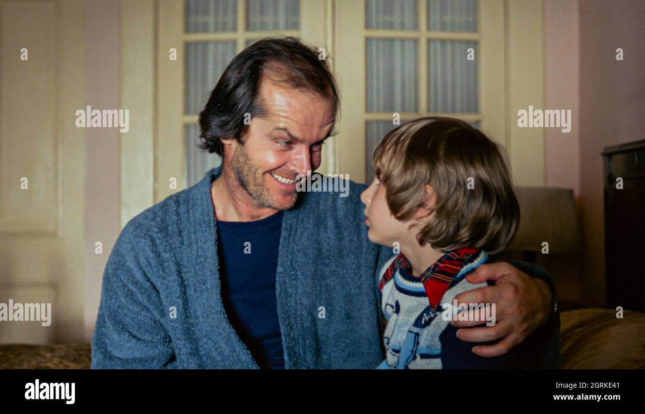 USA. Jack Nicholson and Danny Lloyd in a scene from the (C)Warner Bros film: The Shining (1980 ...