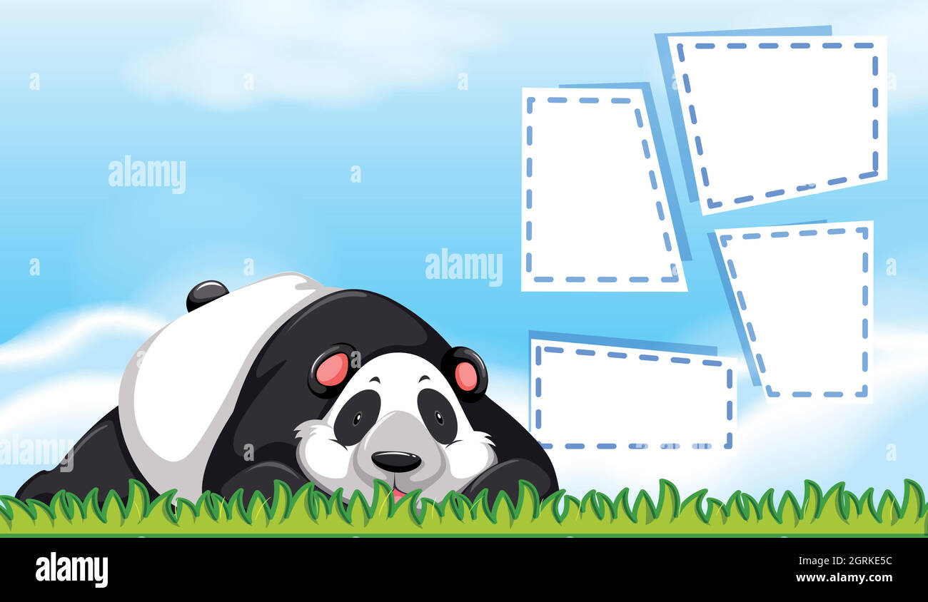 Panda on note template Stock Vector Image & Art - Alamy