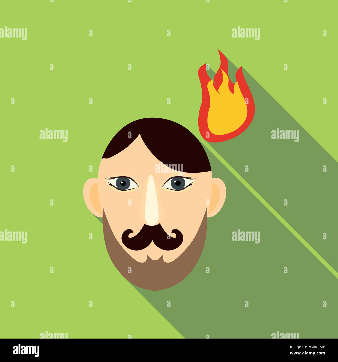 Fired head icon, flat style Stock Vector Image & Art - Alamy