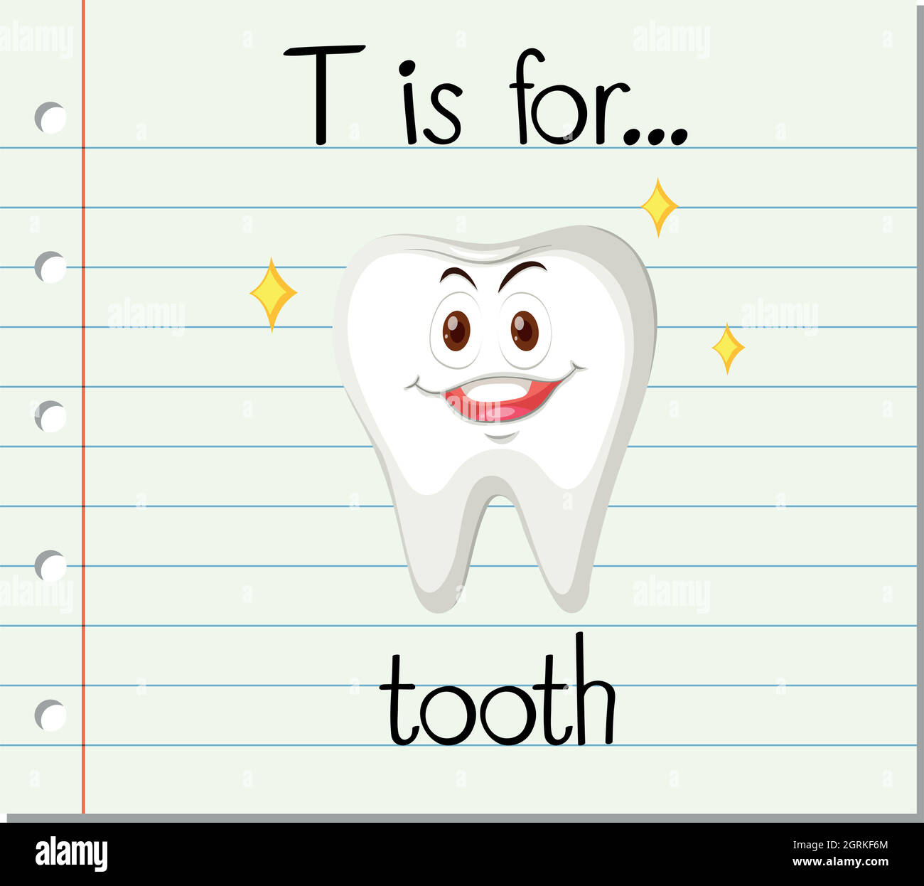 Flashcard letter T is for tooth Stock Vector Image & Art - Alamy