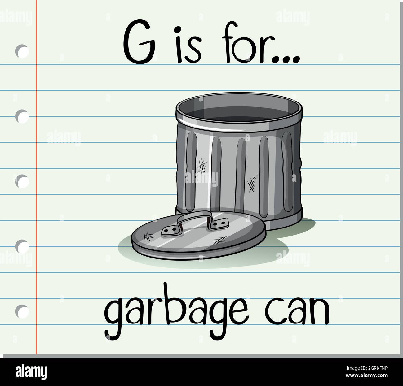 Flashcard alphabet G is for garbage can Stock Vector Image & Art - Alamy