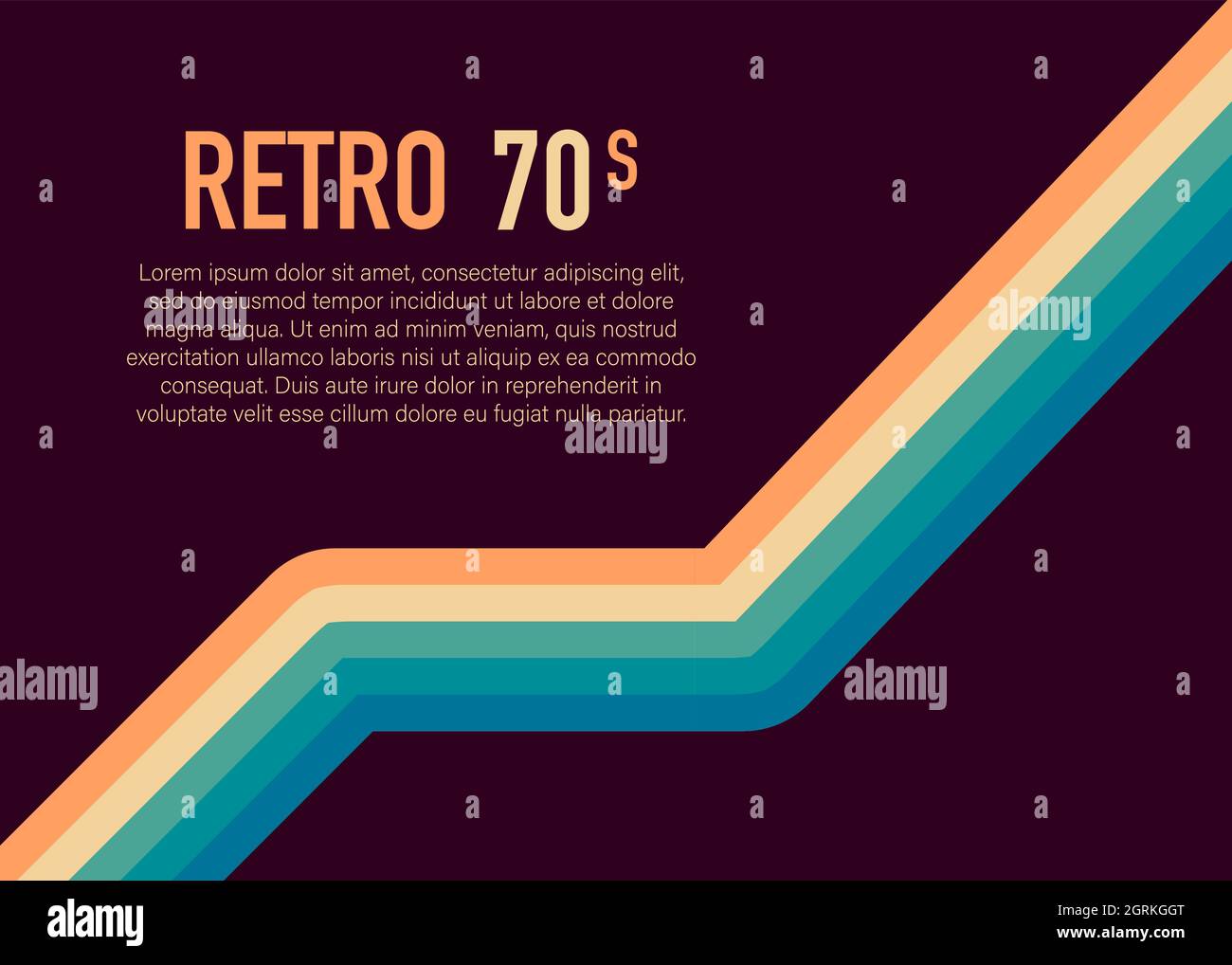70s, 1970 abstract vector stock retro lines background. Vector ...