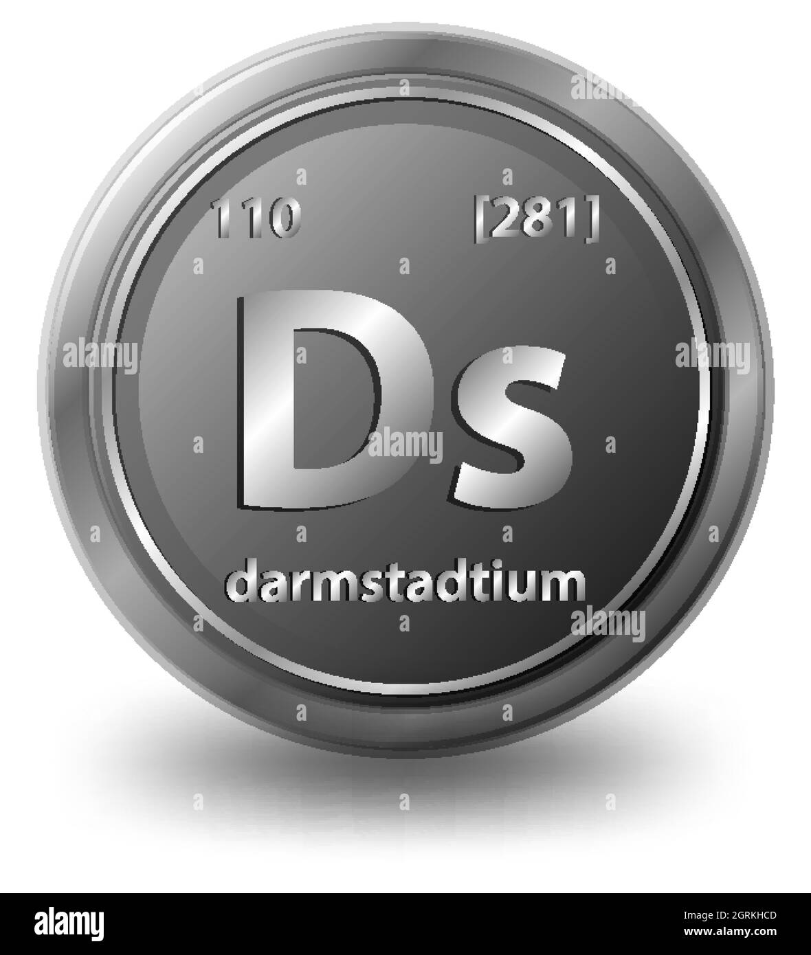 Darmstadtium chemical element. Chemical symbol with atomic number and ...