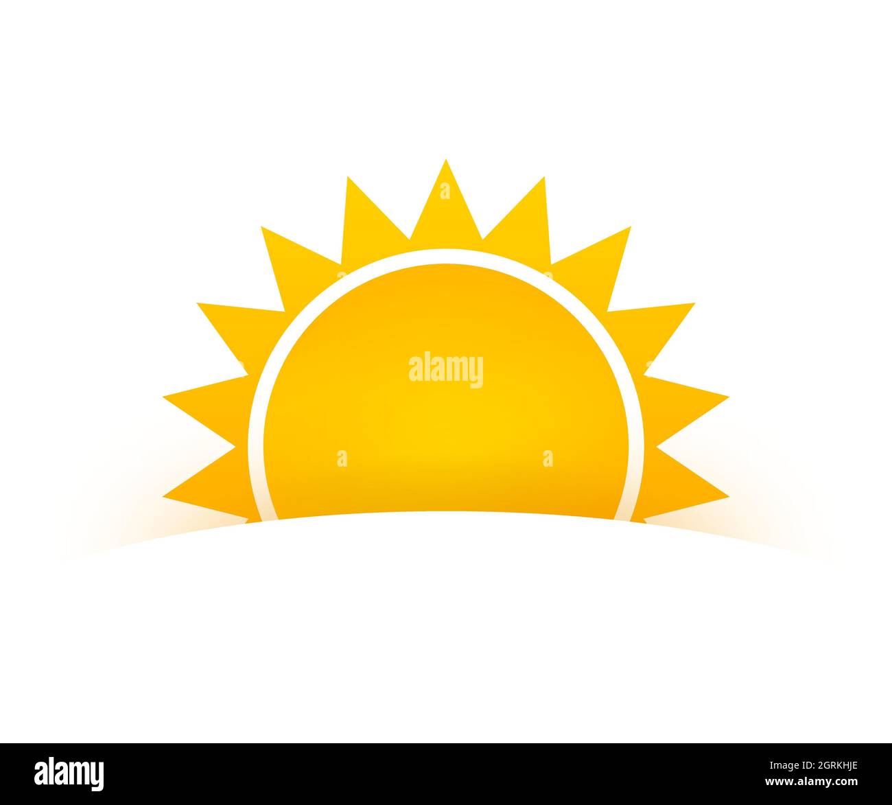 Realistic sun icon for weather design on white background Stock Vector ...