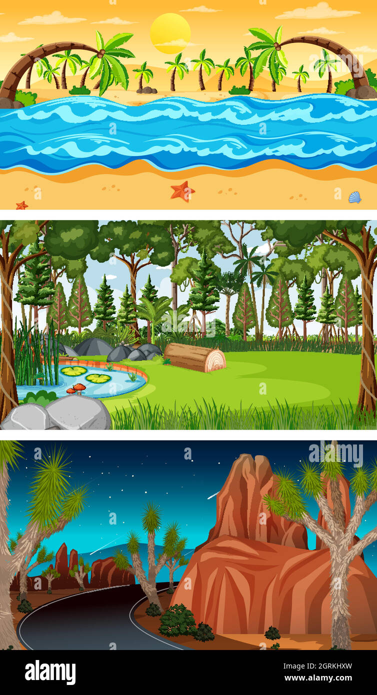 Desert Island Scene Stock Vector Images - Alamy