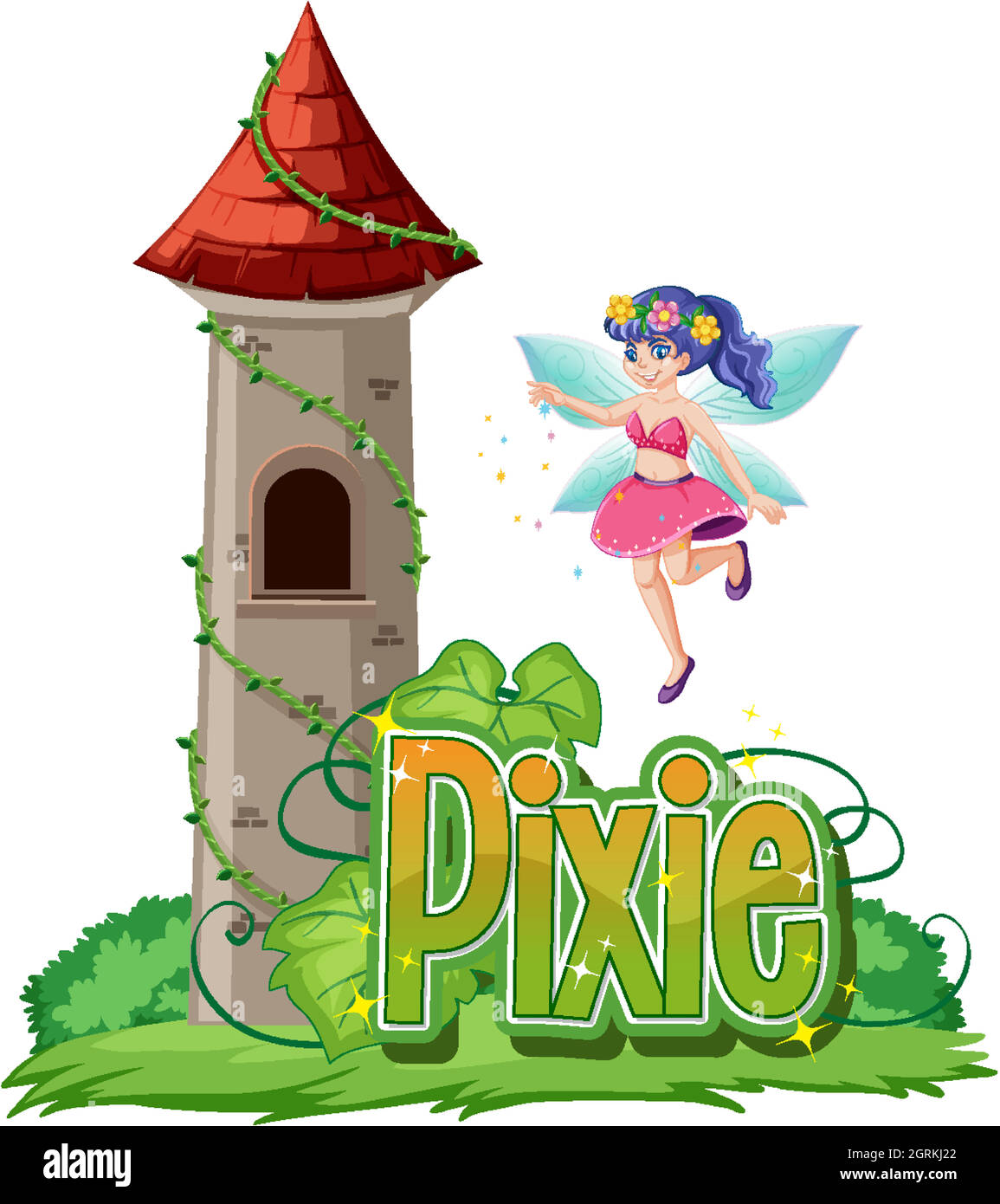 Pixie logo with little fairies on white background Stock Vector Image ...