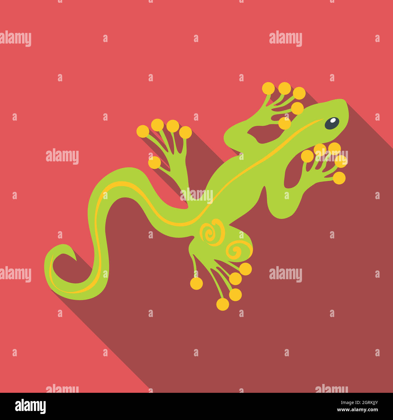 Green gecko icon, flat style Stock Vector Image & Art - Alamy