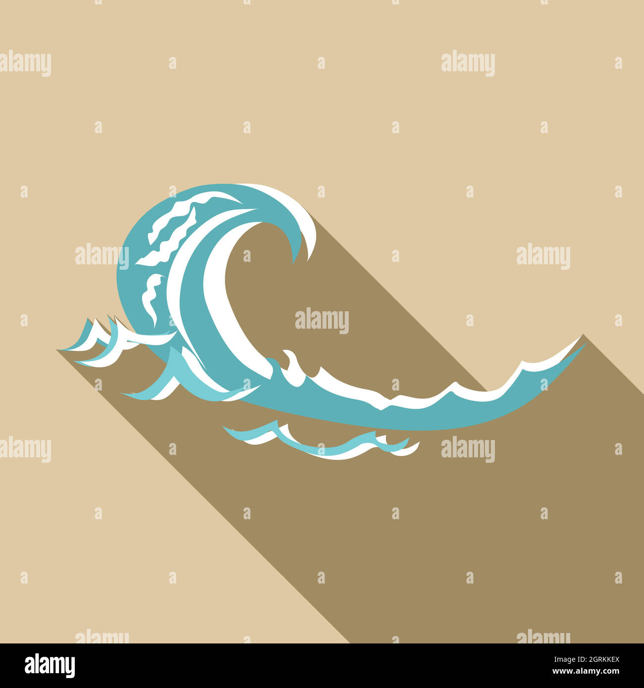 Sea wave icon, flat style Stock Vector Image & Art - Alamy