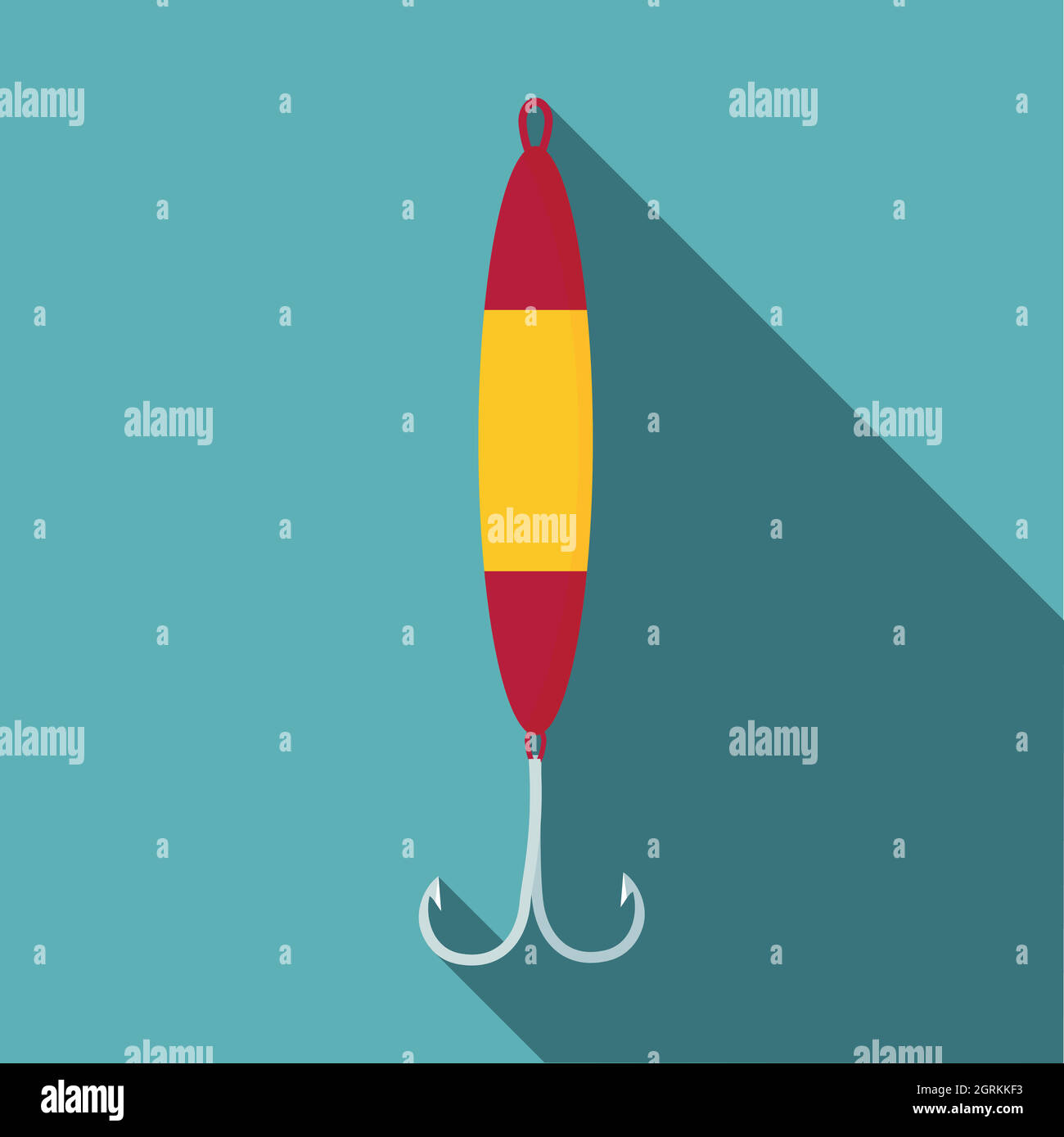 Hooked floating bobber icon, flat style Stock Vector Image & Art - Alamy