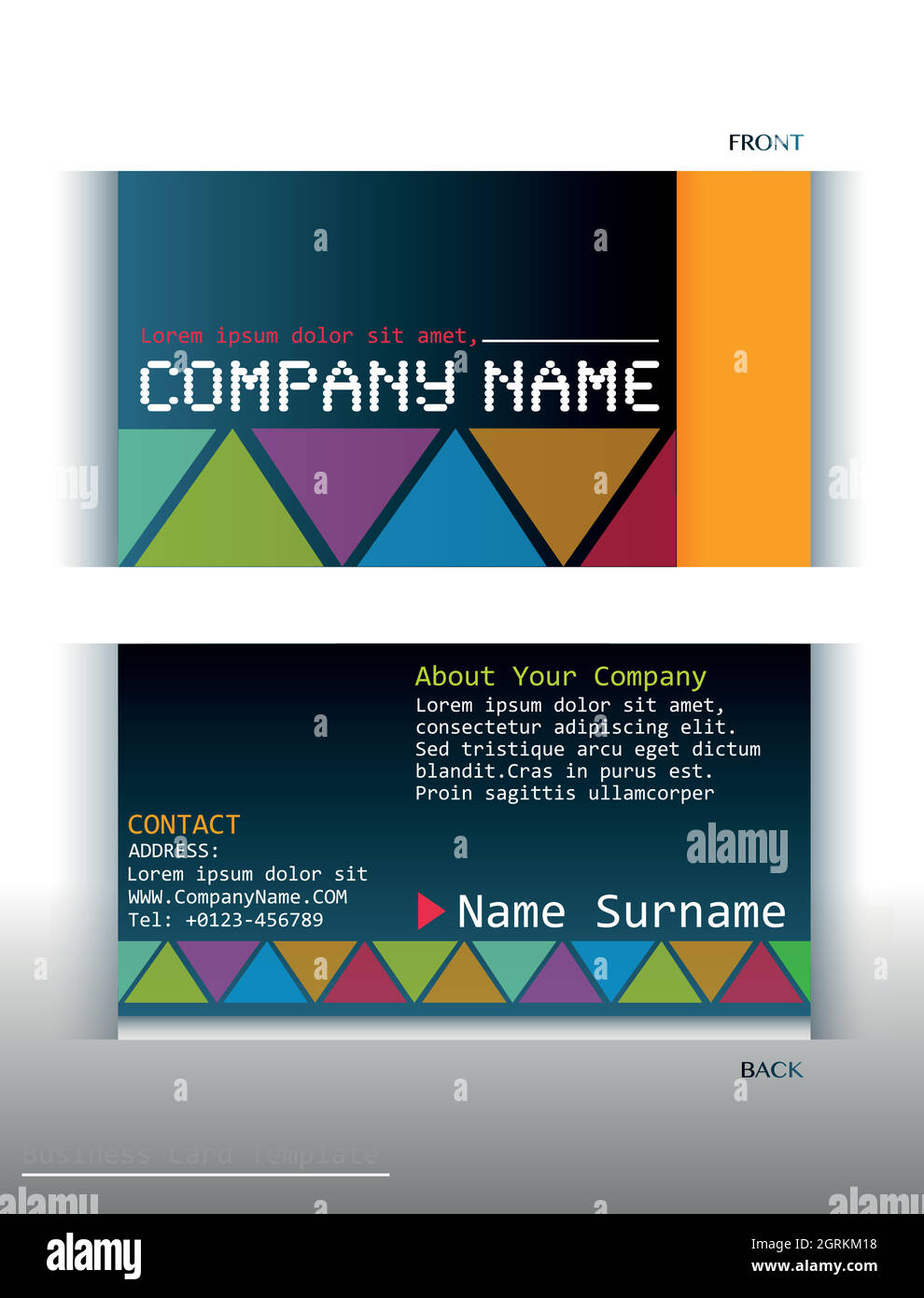 A colourful business card Stock Vector Image & Art - Alamy