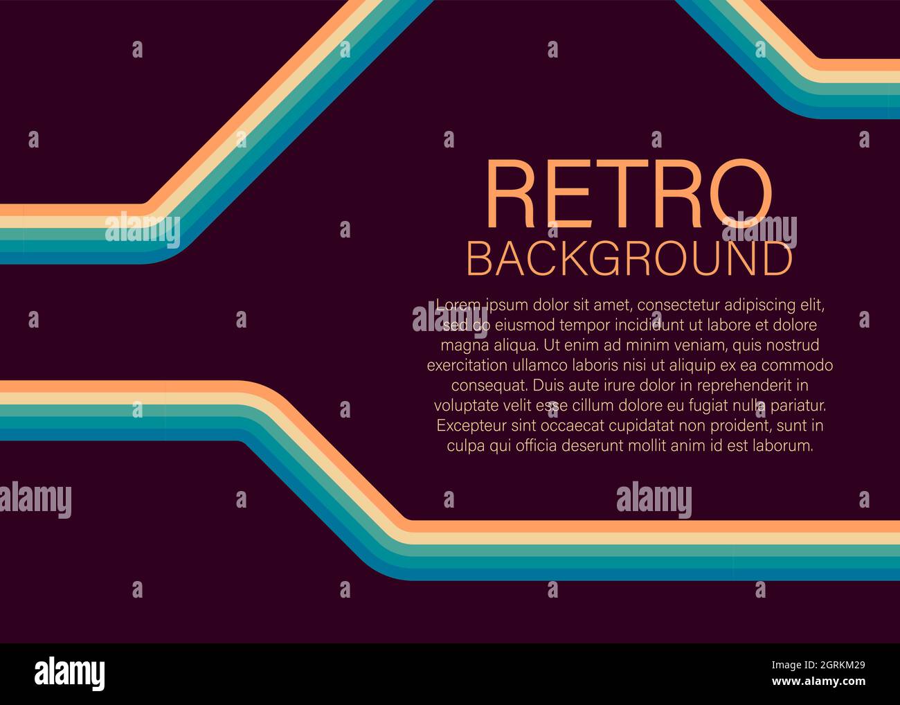 70s, 1970 abstract vector stock retro lines background. Vector ...