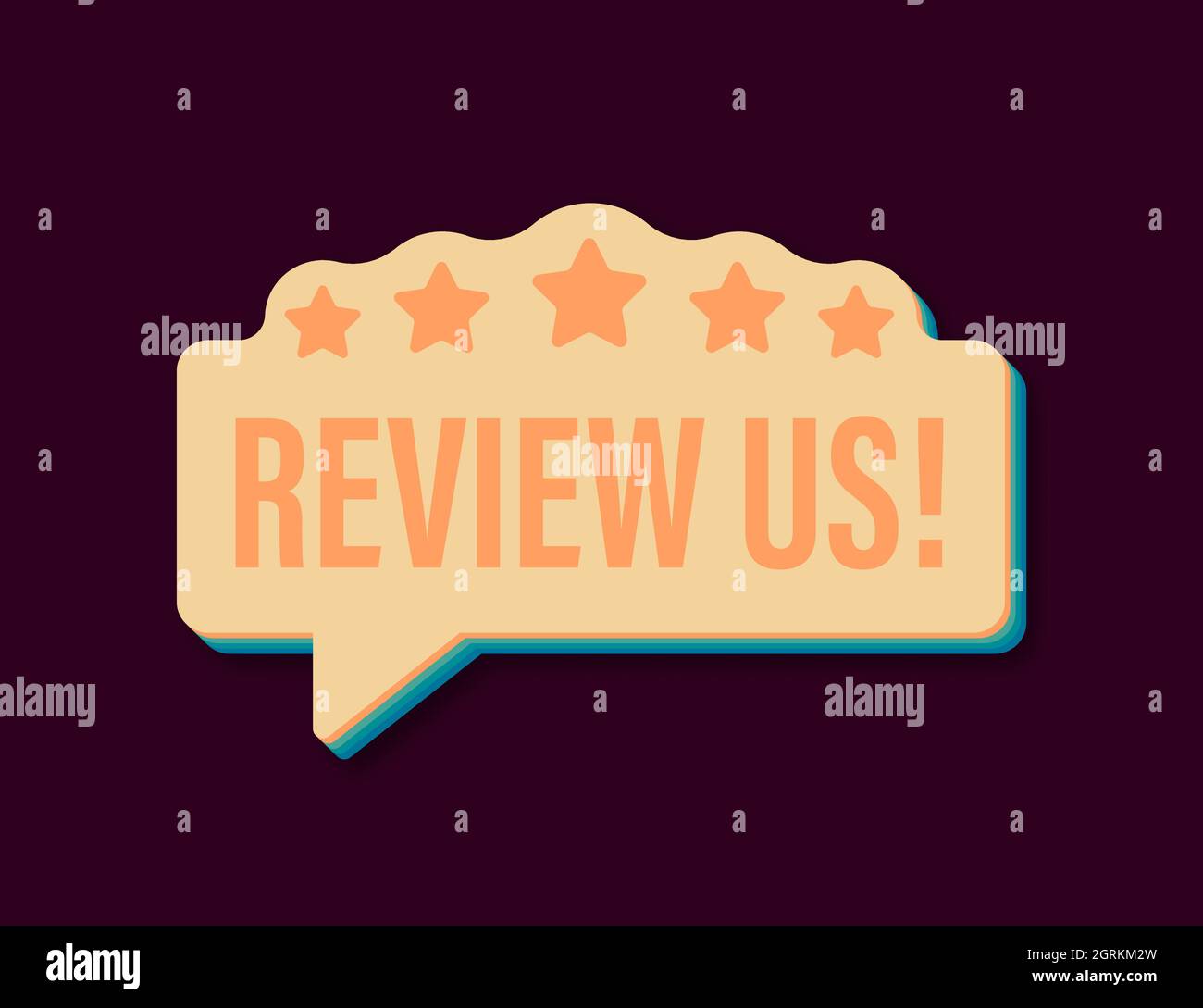 Review us user rating concept. Review and rate us stars retro icon ...