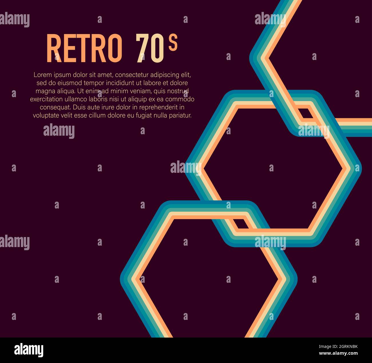 70s, 1970 abstract vector stock retro lines background. Vector ...