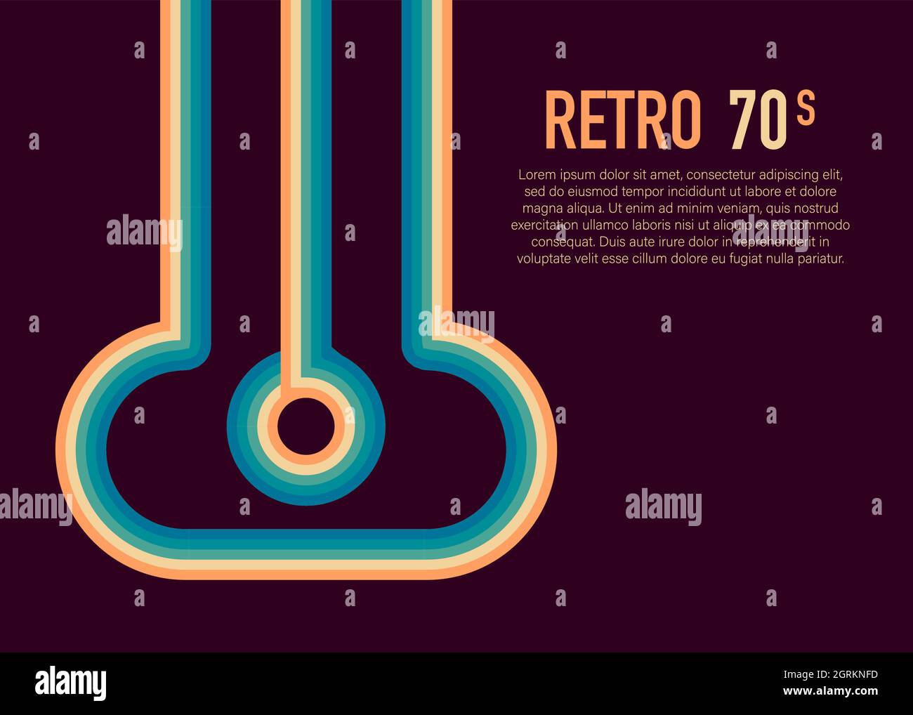 70s, 1970 abstract vector stock retro lines background. Vector ...