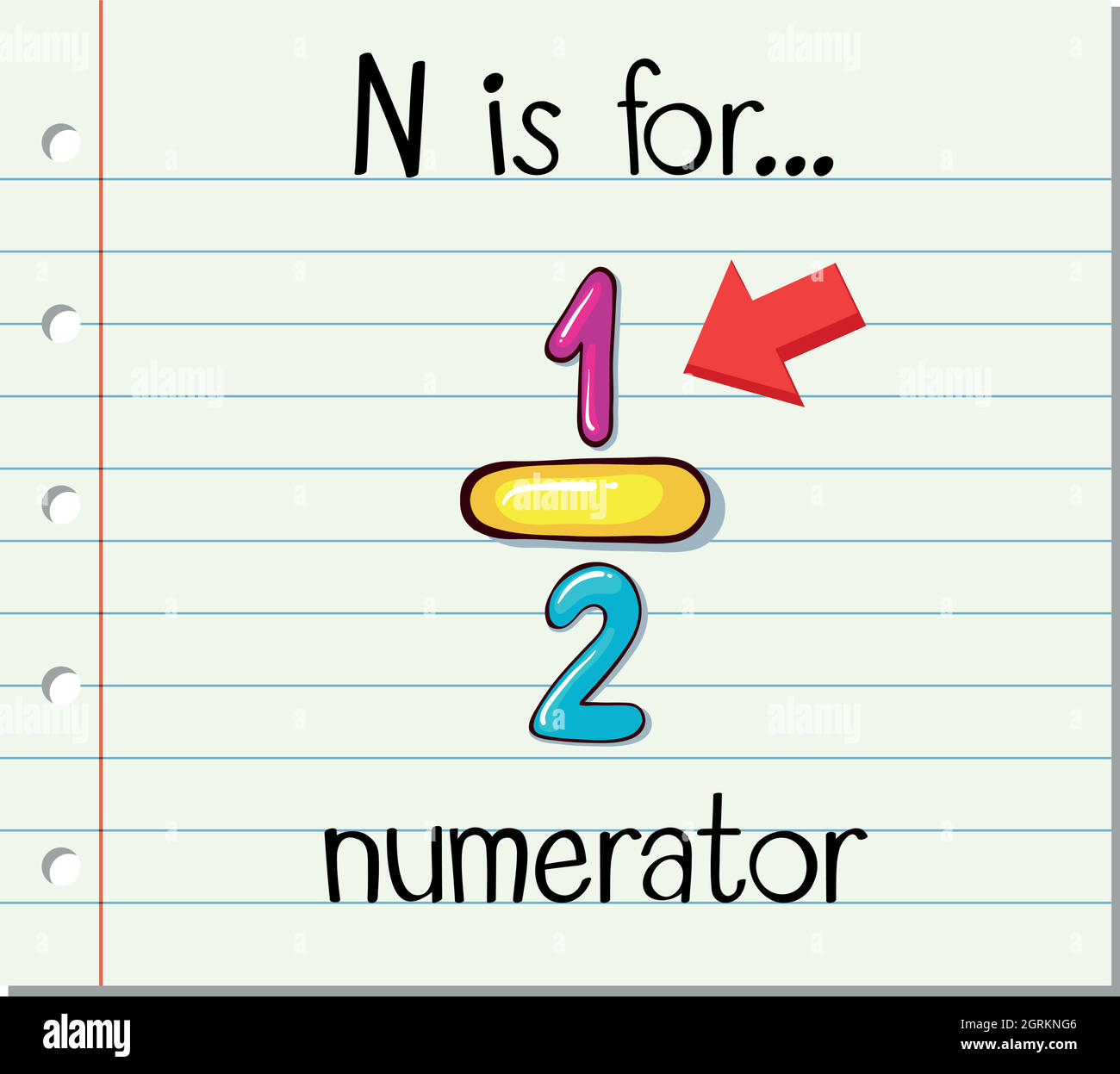Flashcard letter N is numerator Stock Vector Image & Art - Alamy