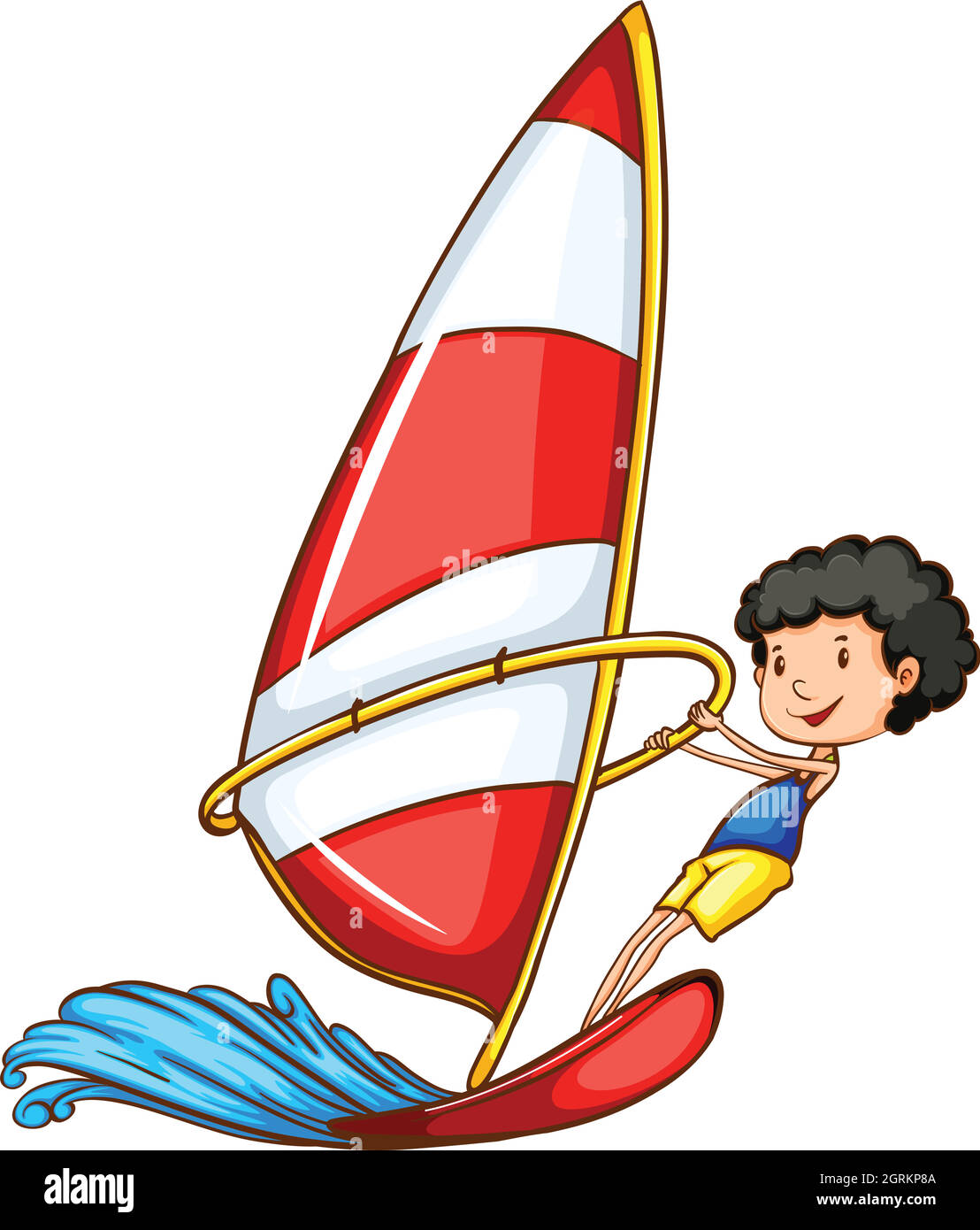 A simple drawing of a boy sailing Stock Vector Image & Art - Alamy