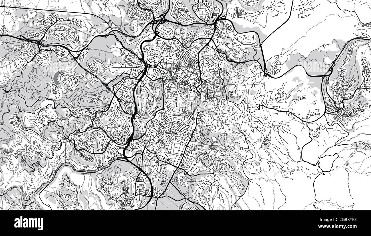 Urban vector city map of Jerusalem, Israel, middle east Stock Vector Image & Art - Alamy