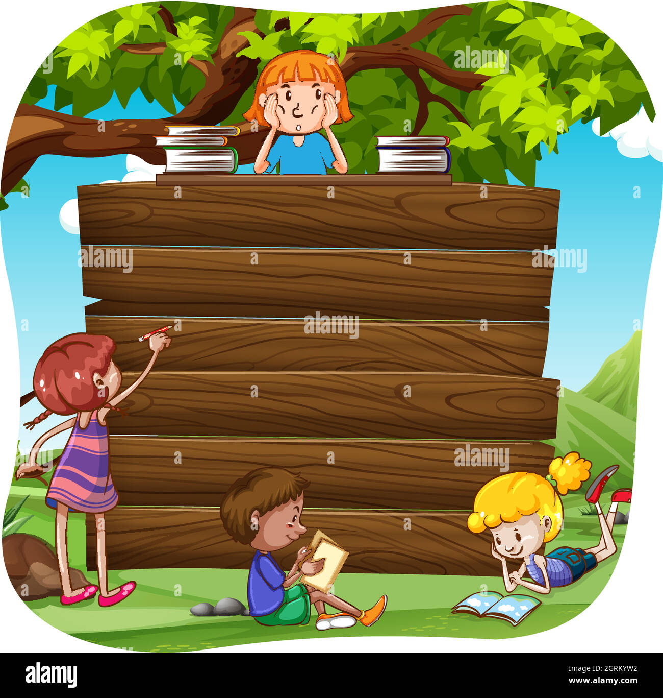Girls reading books book Cut Out Stock Images & Pictures - Alamy