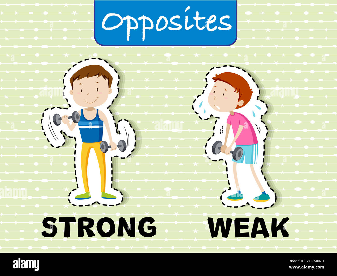 Opposite words for strong and weak Stock Vector Image & Art - Alamy