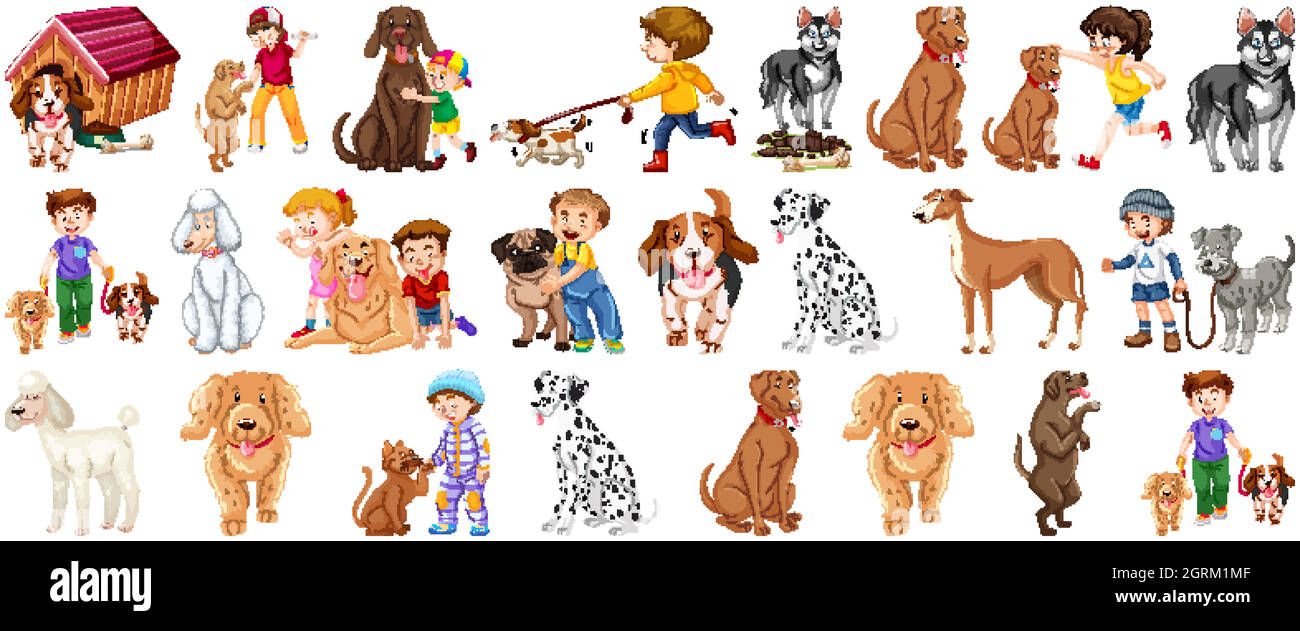 Set of dog cartoon character Stock Vector Image & Art - Alamy