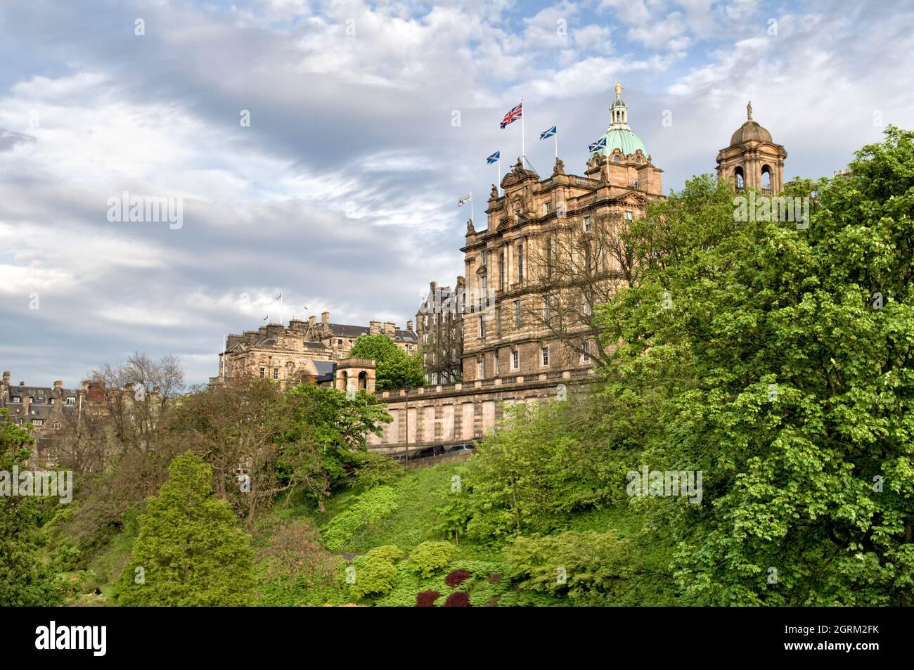 View from Princes Street gardens of the Museum on the Mound, which is ...