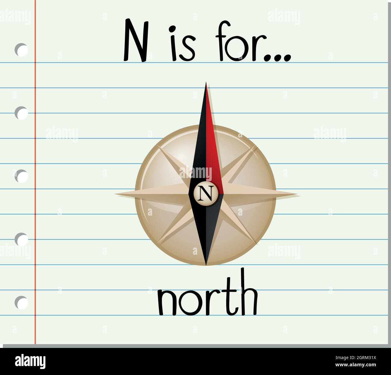 Flashcard letter N is for north Stock Vector Image & Art - Alamy