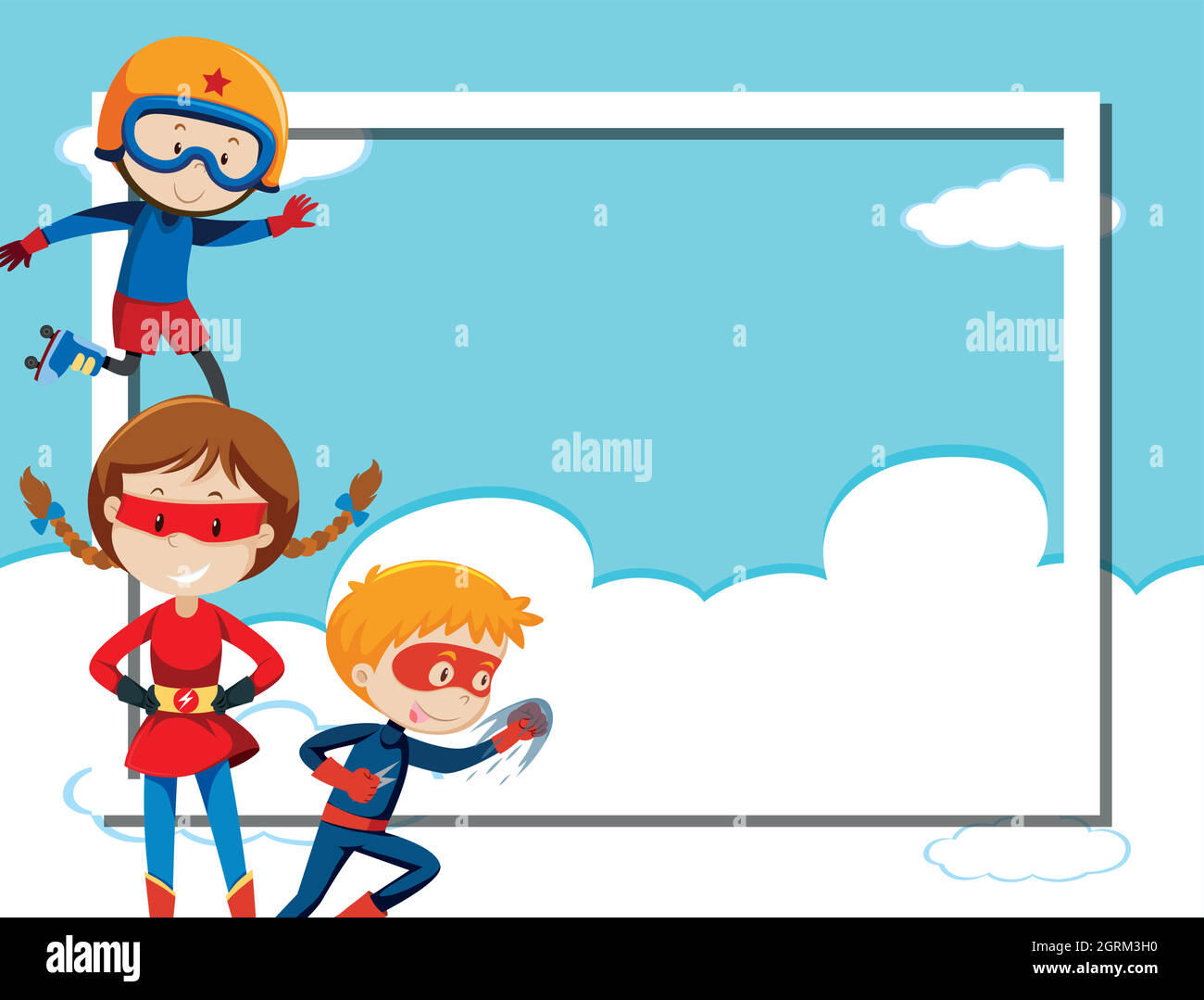 Superhero on sky frame Stock Vector Image & Art - Alamy