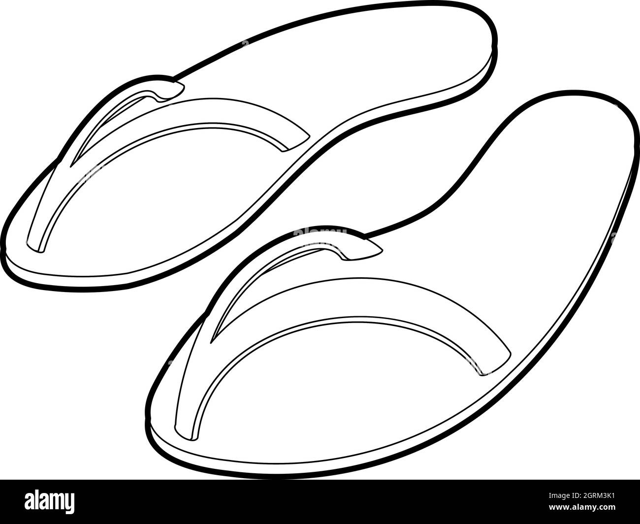 Line casual flip flops Black and White Stock Photos & Images - Alamy