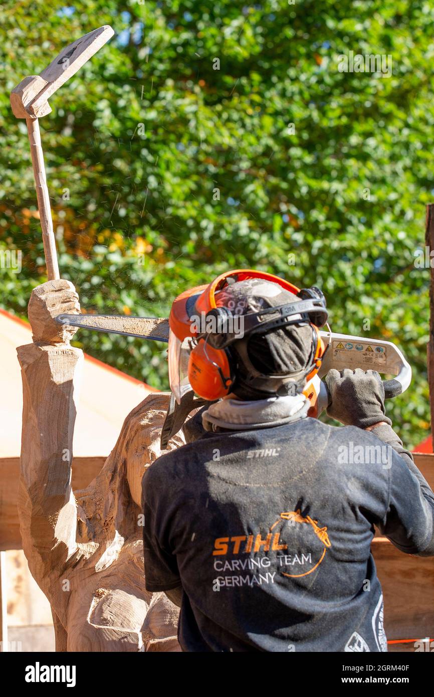 Dorfchemnitz, Germany. 01st Oct, 2021. 18th European Carving ...