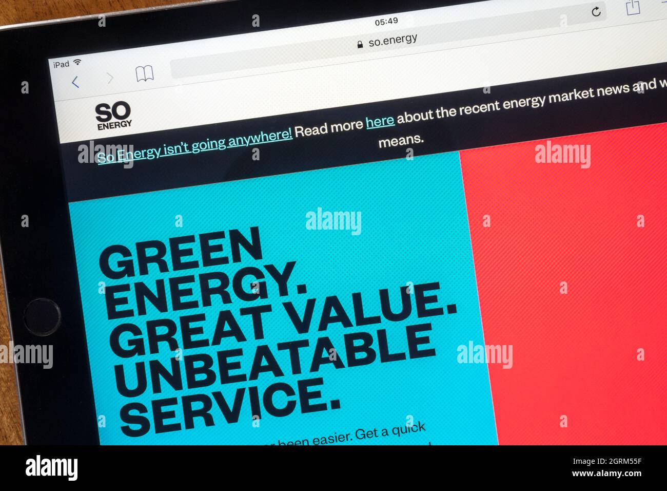 The homepage of the energy company So Energy Stock Photo - Alamy