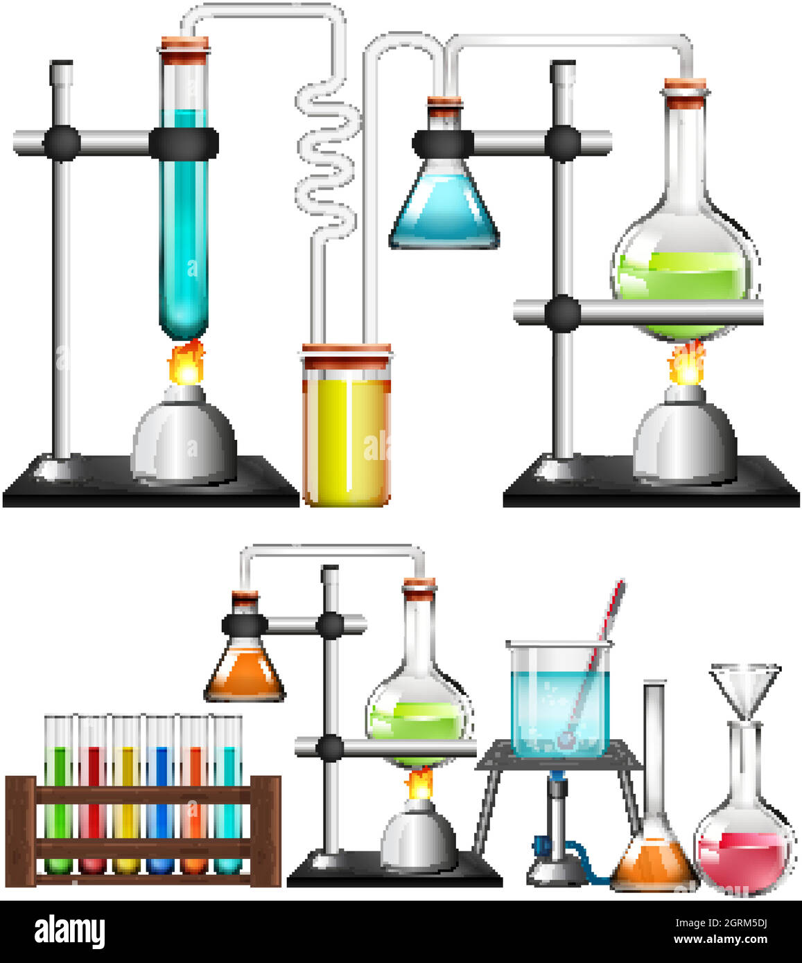 Set of science equipments on white background Stock Vector Image & Art ...