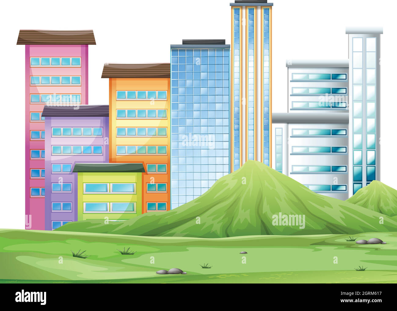 Urban skyscrapers residential buildings Stock Vector Images - Alamy