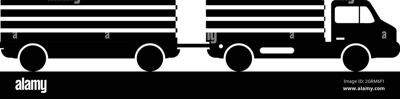 Truck with trailer Black and White Stock Photos & Images - Alamy