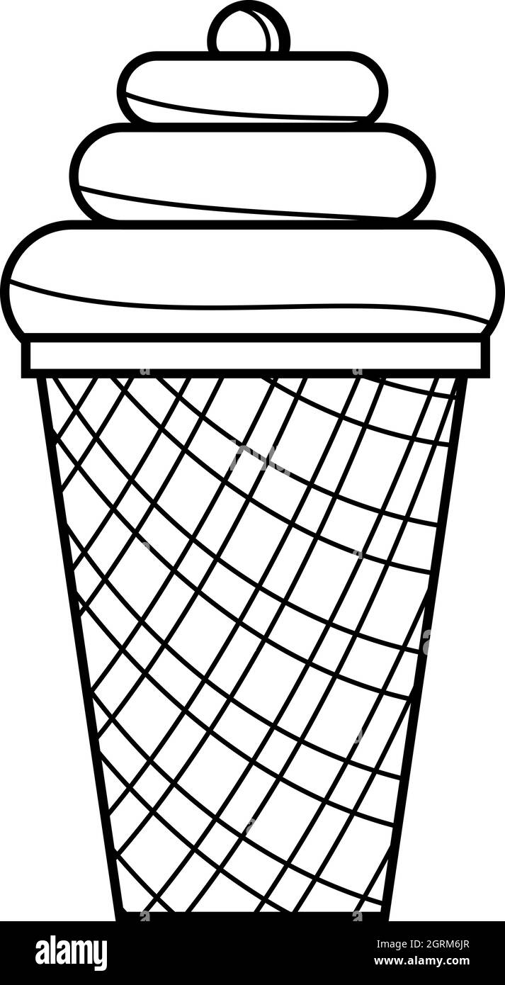 Ice cream line illustration Black and White Stock Photos & Images - Alamy