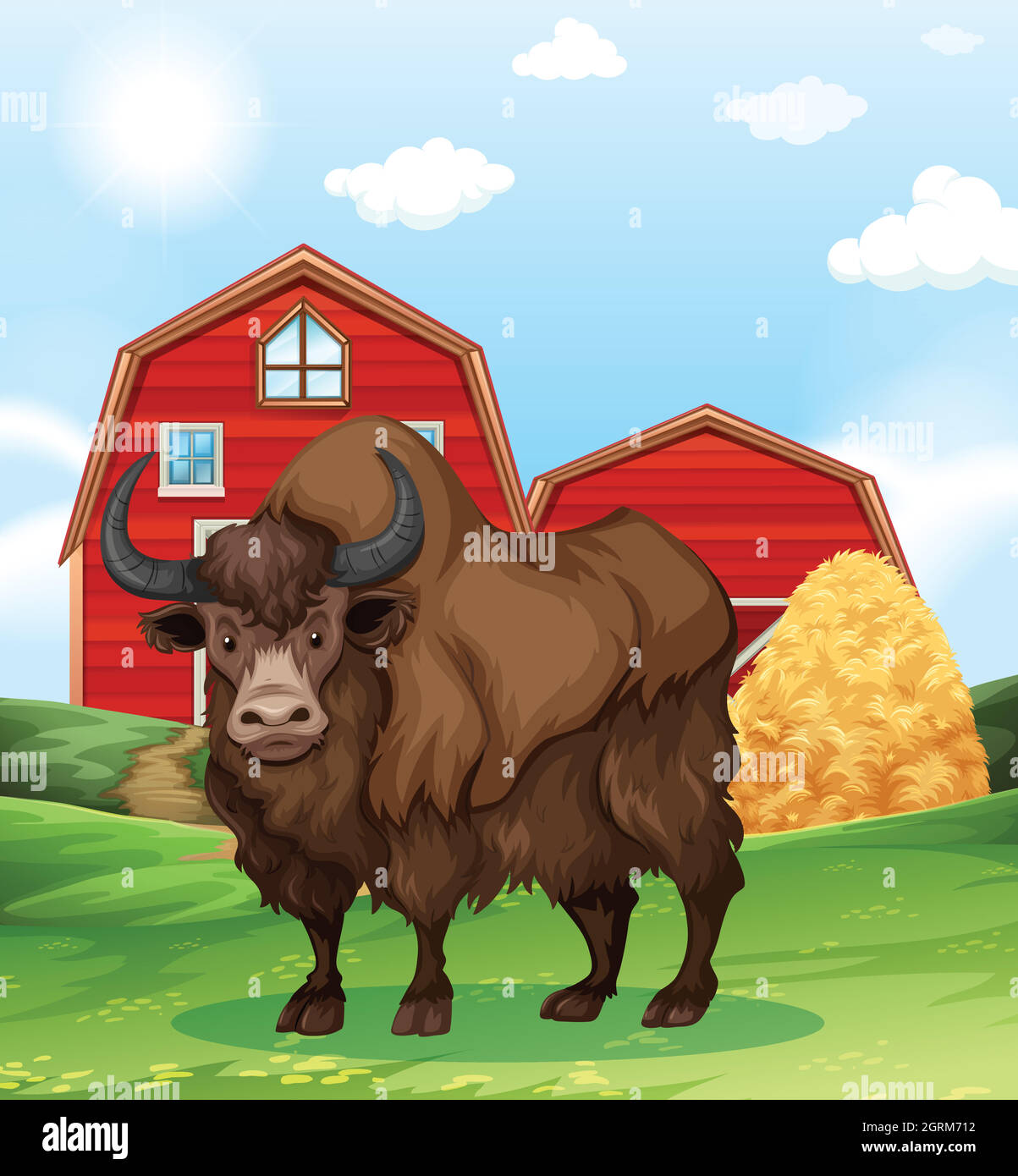 Buffalo field Stock Vector Images - Alamy