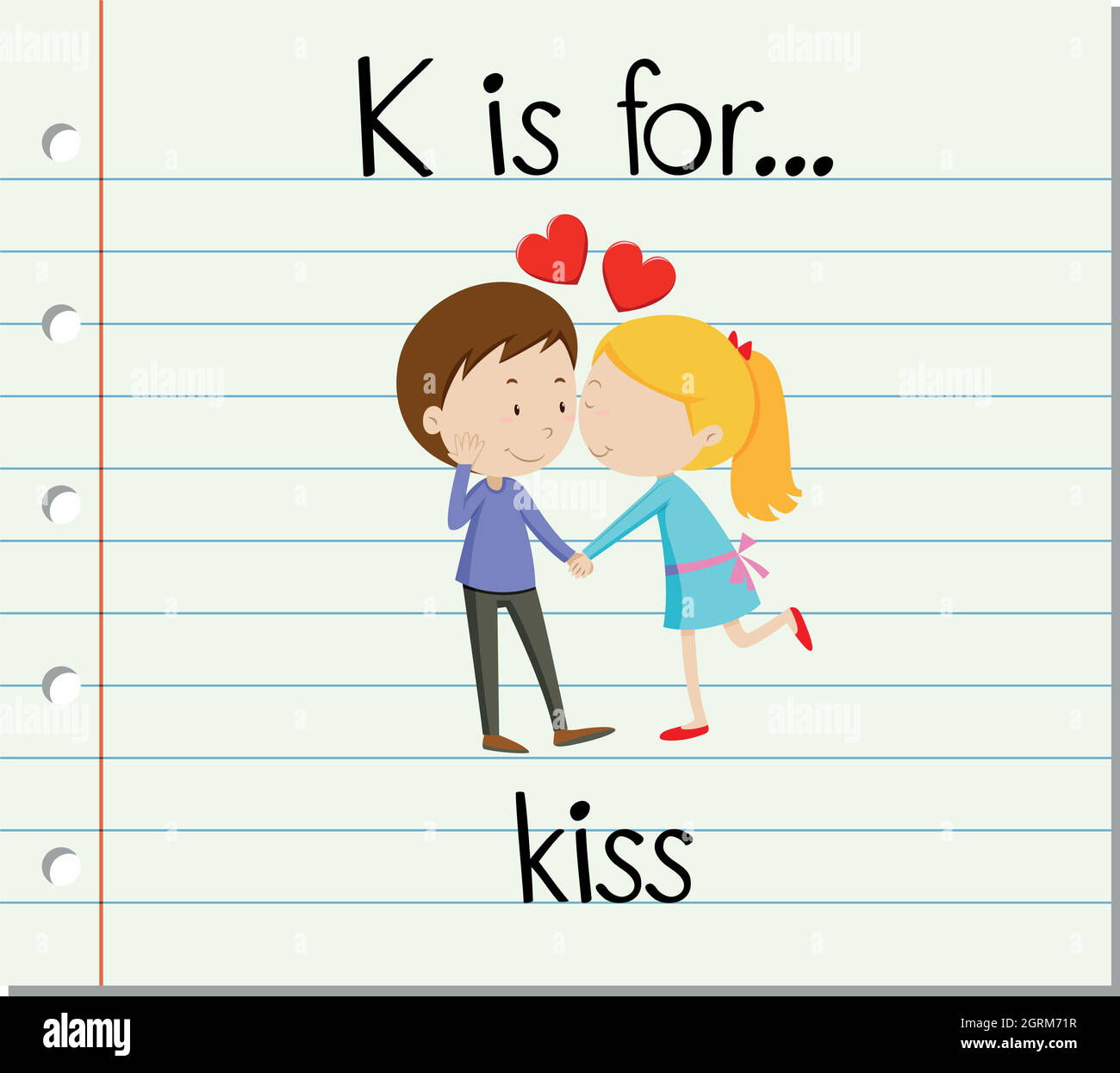 Flashcard alphabet K is for kiss Stock Vector Image & Art - Alamy