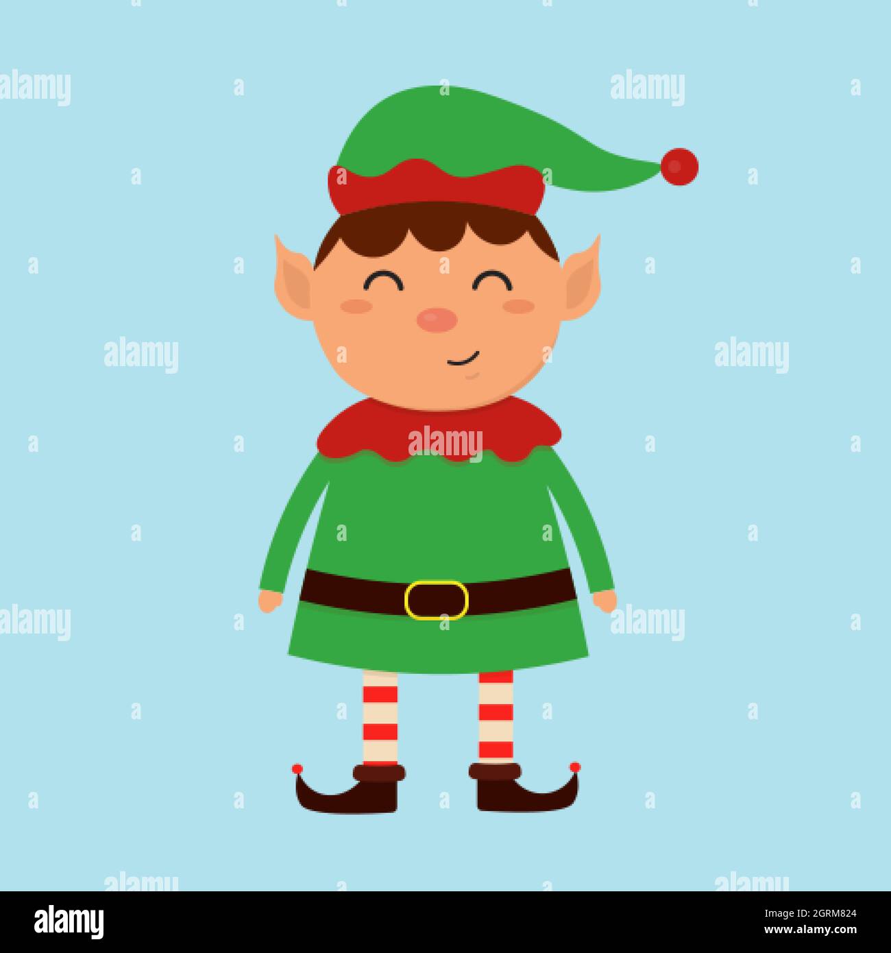 A cute cartoon Christmas elf. Vector illustration Stock Vector Image ...