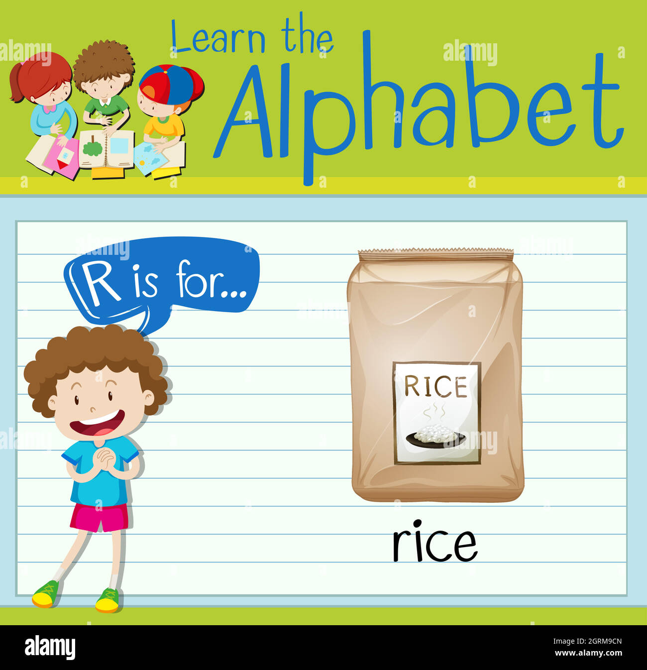 Flashcard letter R is for rice Stock Vector Image & Art - Alamy