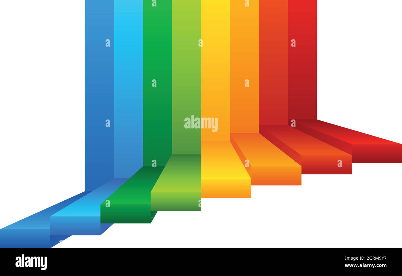 A Colourful Stairway on White Background Stock Vector Image & Art - Alamy