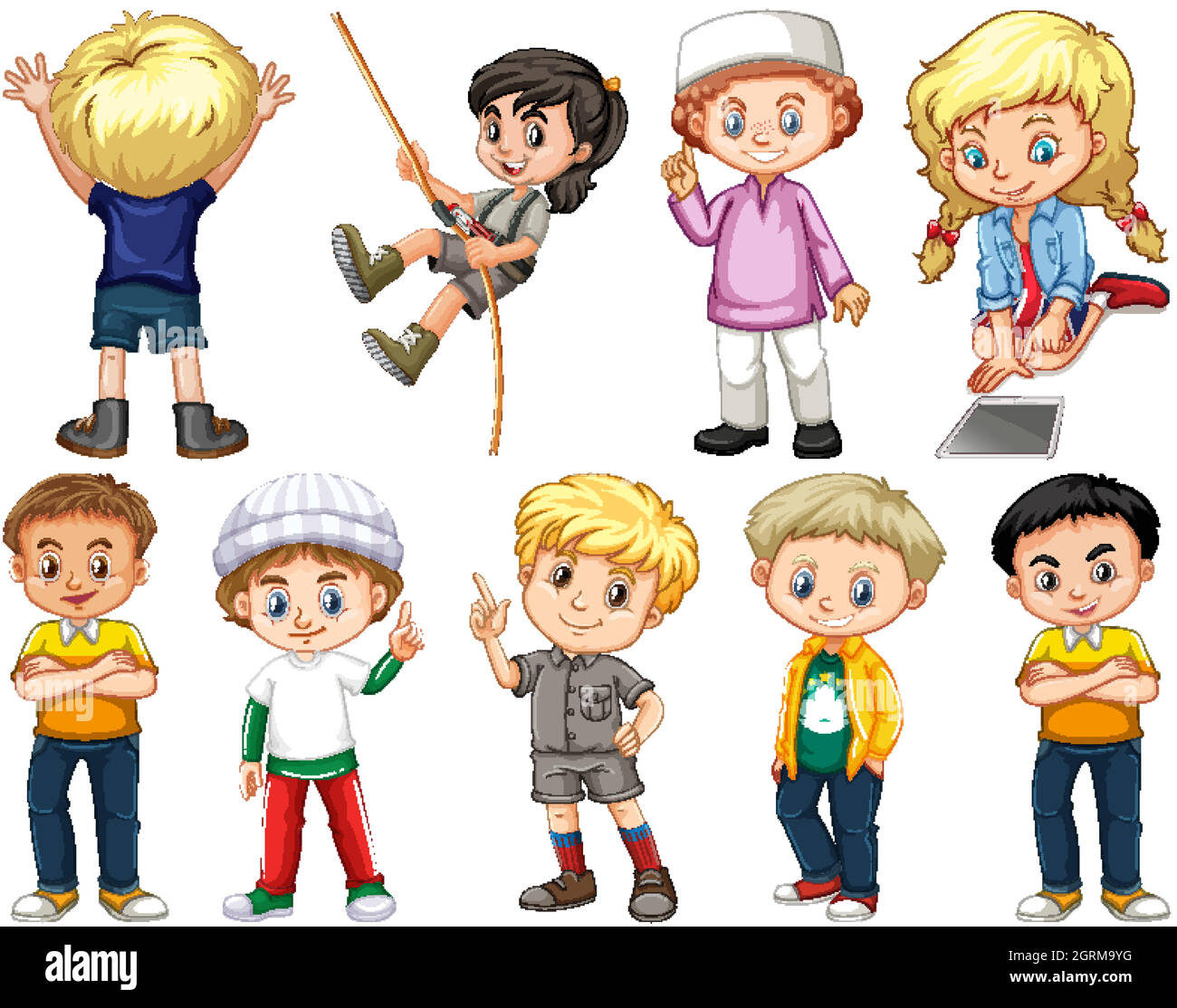 Set of isolated children with happy face Stock Vector Image & Art - Alamy