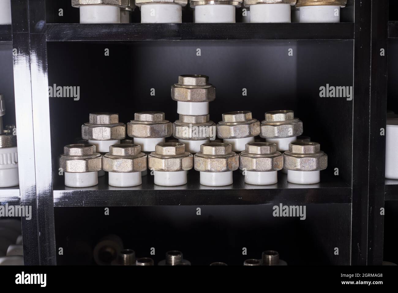 Pipe fitting set in a toolbar Stock Photo - Alamy