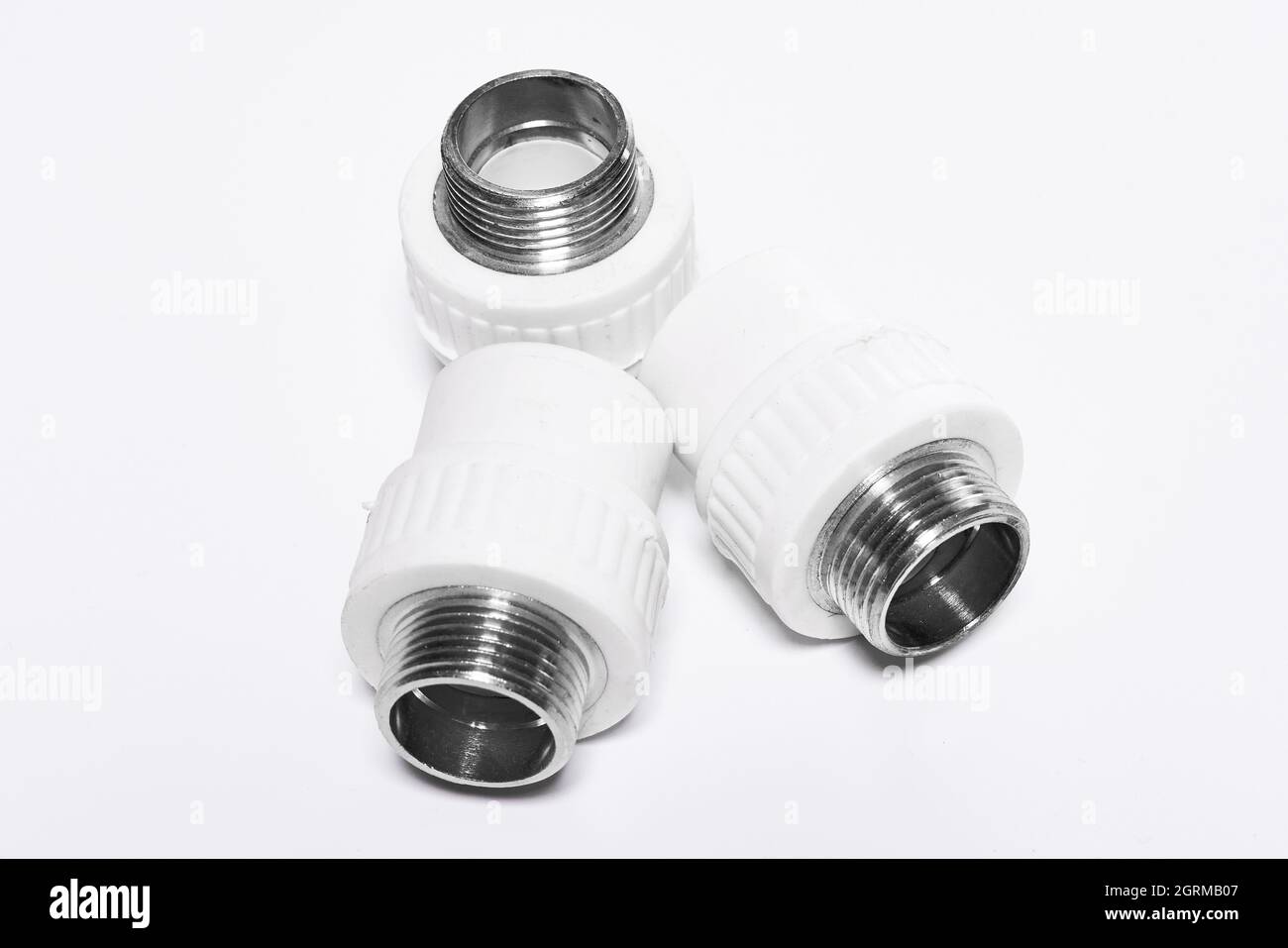 Pipe fitting set on a white background Stock Photo - Alamy