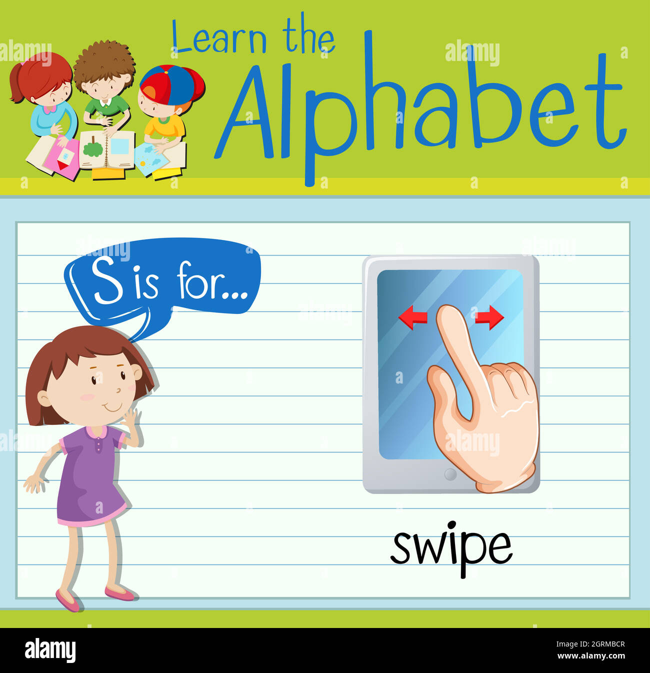 Flashcard letter S is for swipe Stock Vector Image & Art - Alamy