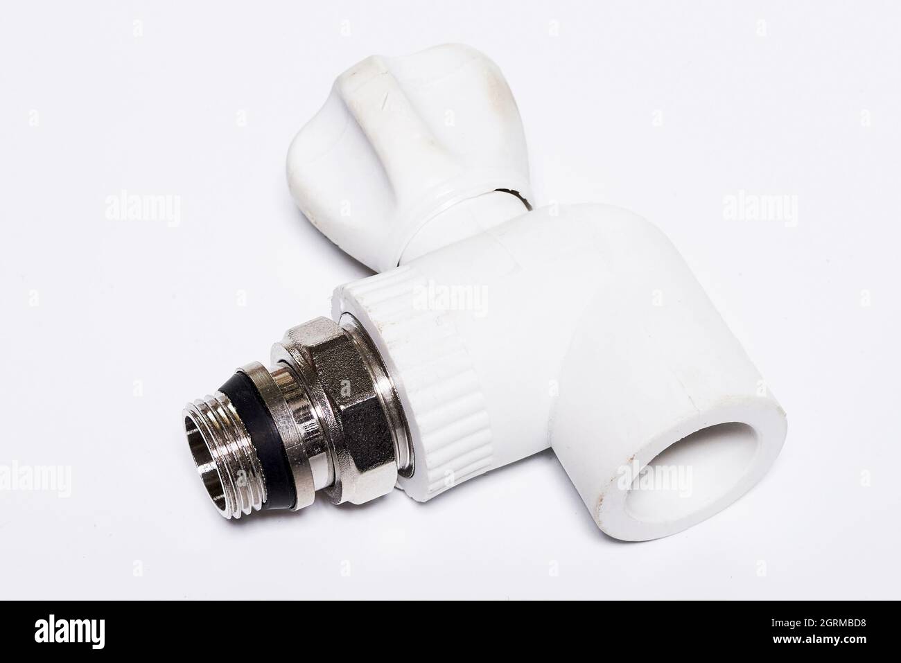 Pipe fitting set on a white background Stock Photo - Alamy